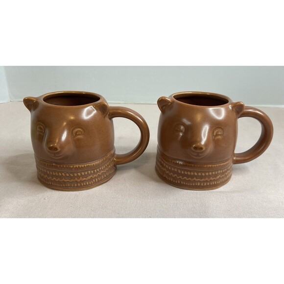 Threshold | Kitchen | Threshold Stoneware Brown Bear Coffeetea Mugs ...